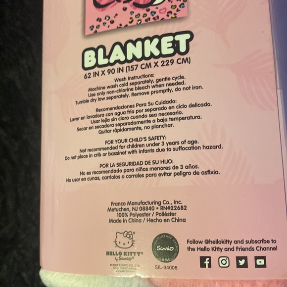 Hello Kitty | Bedding | Hello Kitty Plush Twinfull Blanket Pink Animal ...